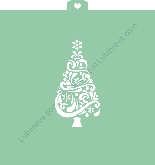 Трафарет "Елочка рождественская" -: формы для пряников, трафареты для ...